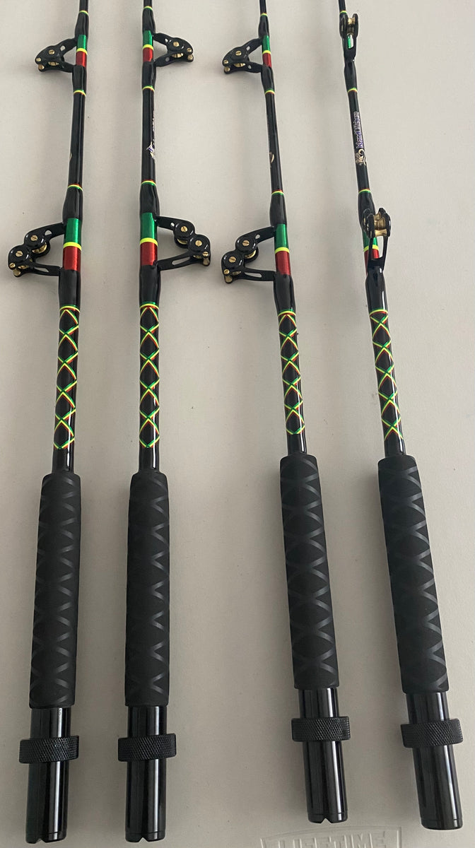 80 class Rods Rasta wrap limited series Stubbie Rods – island Offshore ...