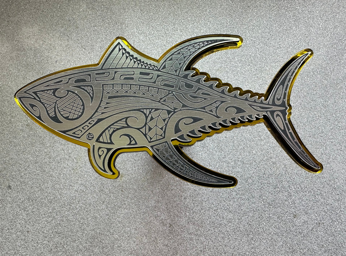 Wicked Tuna Yellow Border Fish Sticker – island Offshore Big Game ...